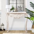 HomeStock Nordic Haven Vintage Off White Wood Console And Entry Table ...