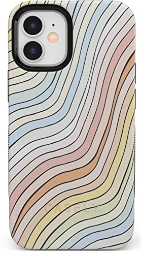 Casely iPhone 11 Phone Case | Ride The Wave | Pastel Rainbow Lined Case ...