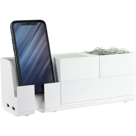 Bostitch Office Konnect Desk Organizer and Charging Station, 2 USB ...