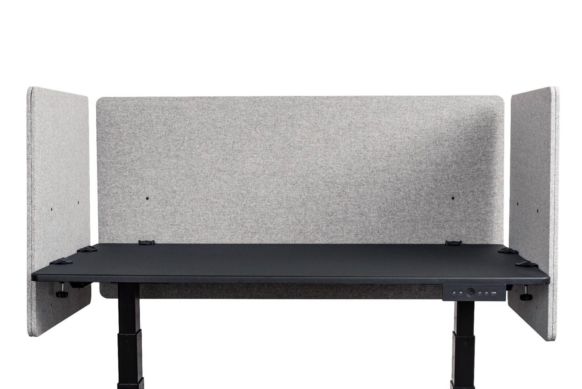 Reclaim 48"W x 24"H Desktop Privacy Panel in Misty Gray - 3 Pack ...