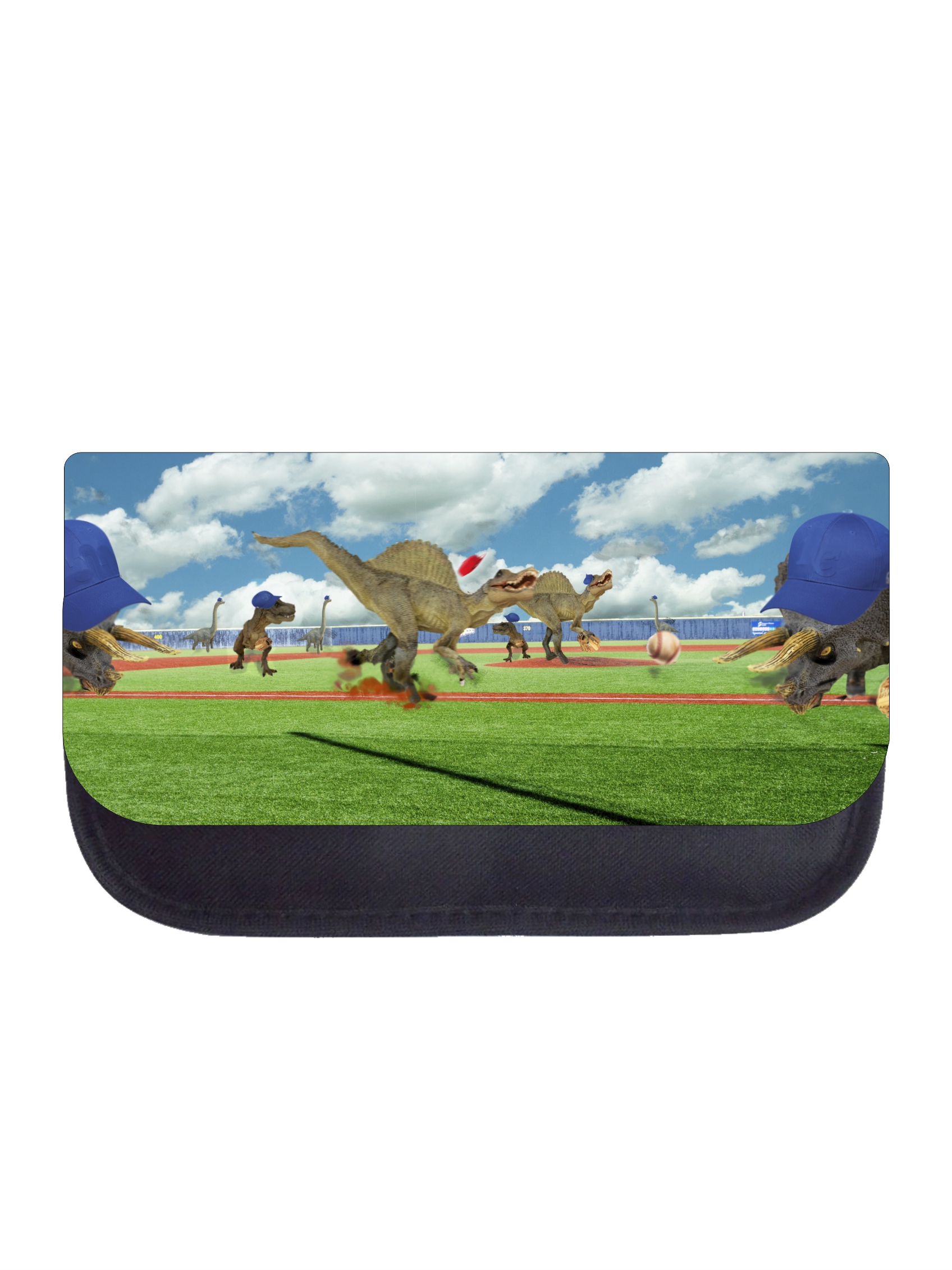 Dinosaurs Playing Baseball - Black Pencil Bag - Pencil Case - Walmart.com