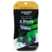 Equate Men's 5 Blade Dual Lubrication Disposable Razor, 3 Count ...