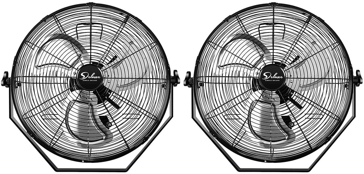 Wall Mount Fan Set of 2, 18'' Metal Fan with Extra Long 6FT Power Cord ...