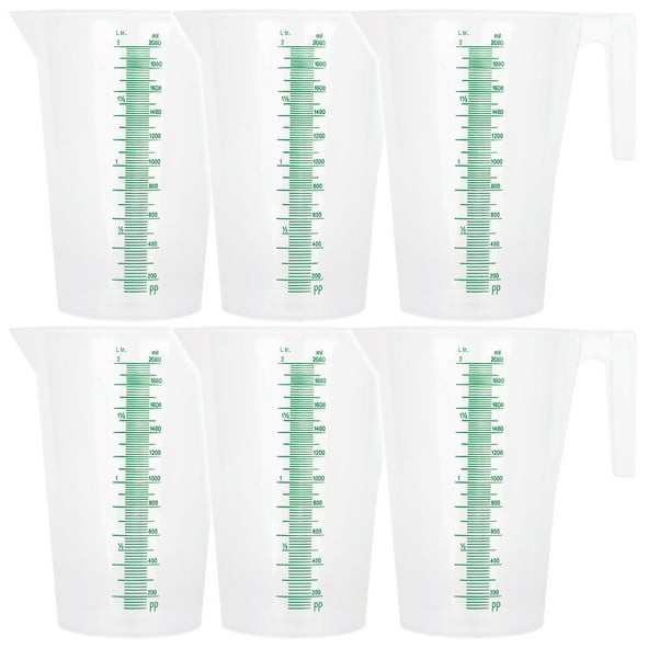 GROWDOTS (2000 mL) Graduated Round Containers,Measuring Pitcher ...