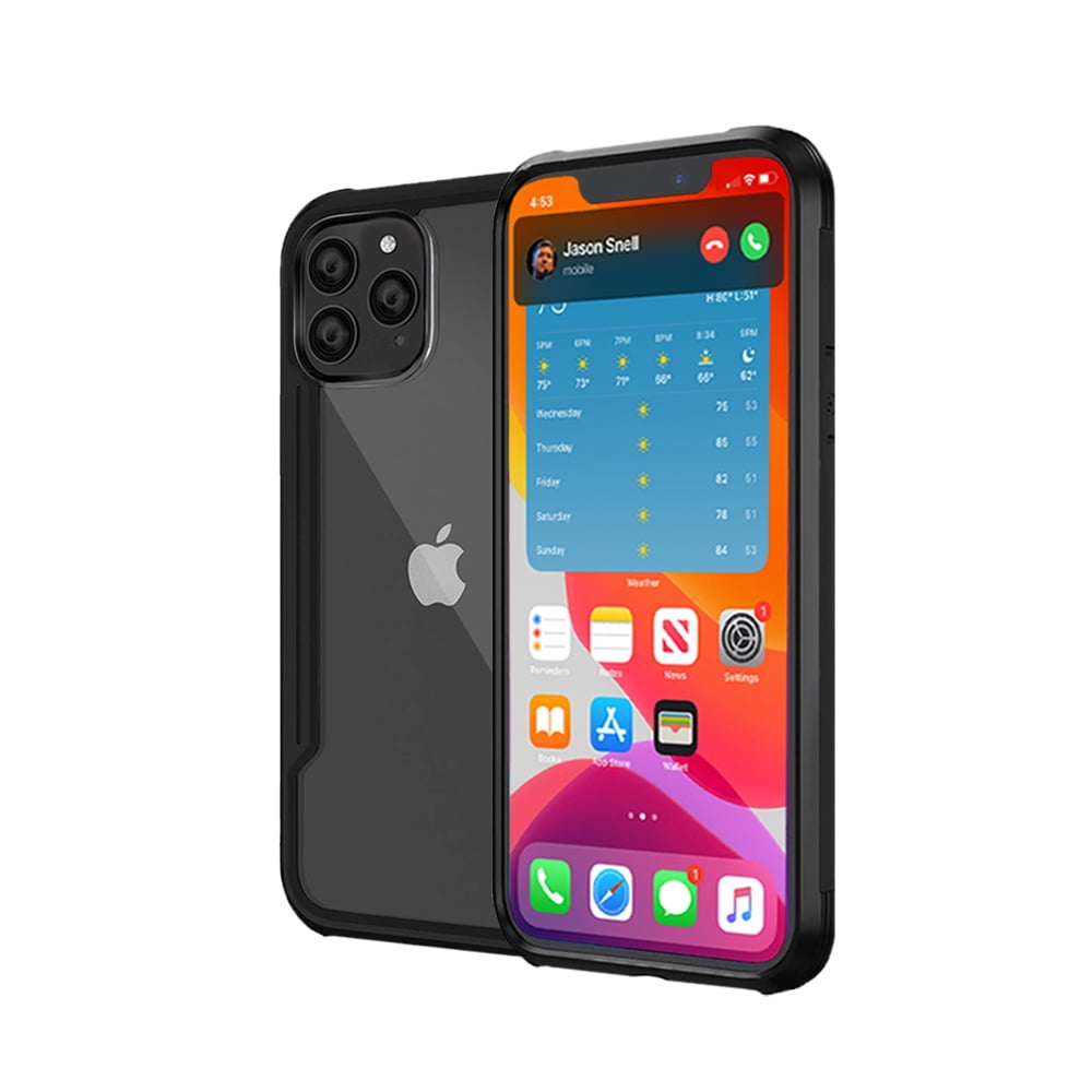 Transparent iPhone 12 Pro Case with Black Bumper and Cushioned Corner ...