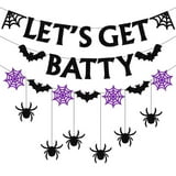 Happy Halloween Banner Garland with Spider Bat Sign for Halloween Party ...
