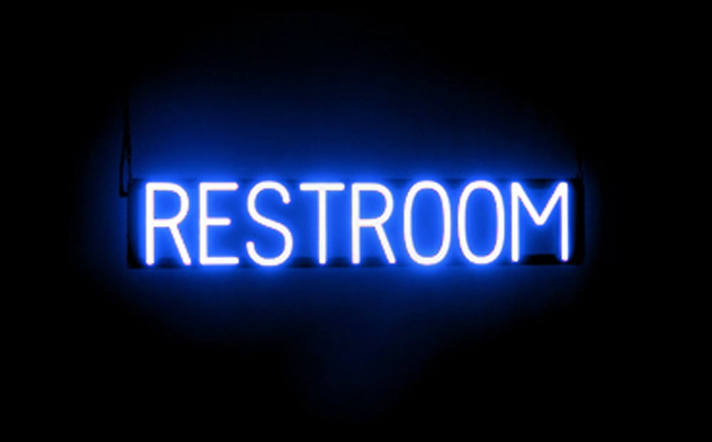 SpellBrite Neon-LED RESTROOM Sign With Dimming Capability. LED Bathroom ...