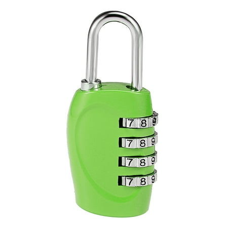 4 Digit Combination Padlock, 4mm Shackle, Zinc Alloy Lock, Green ...