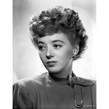 Jeff Donnell Portrait in Grey Belted Collar Long Sleeve Shirt Photo ...