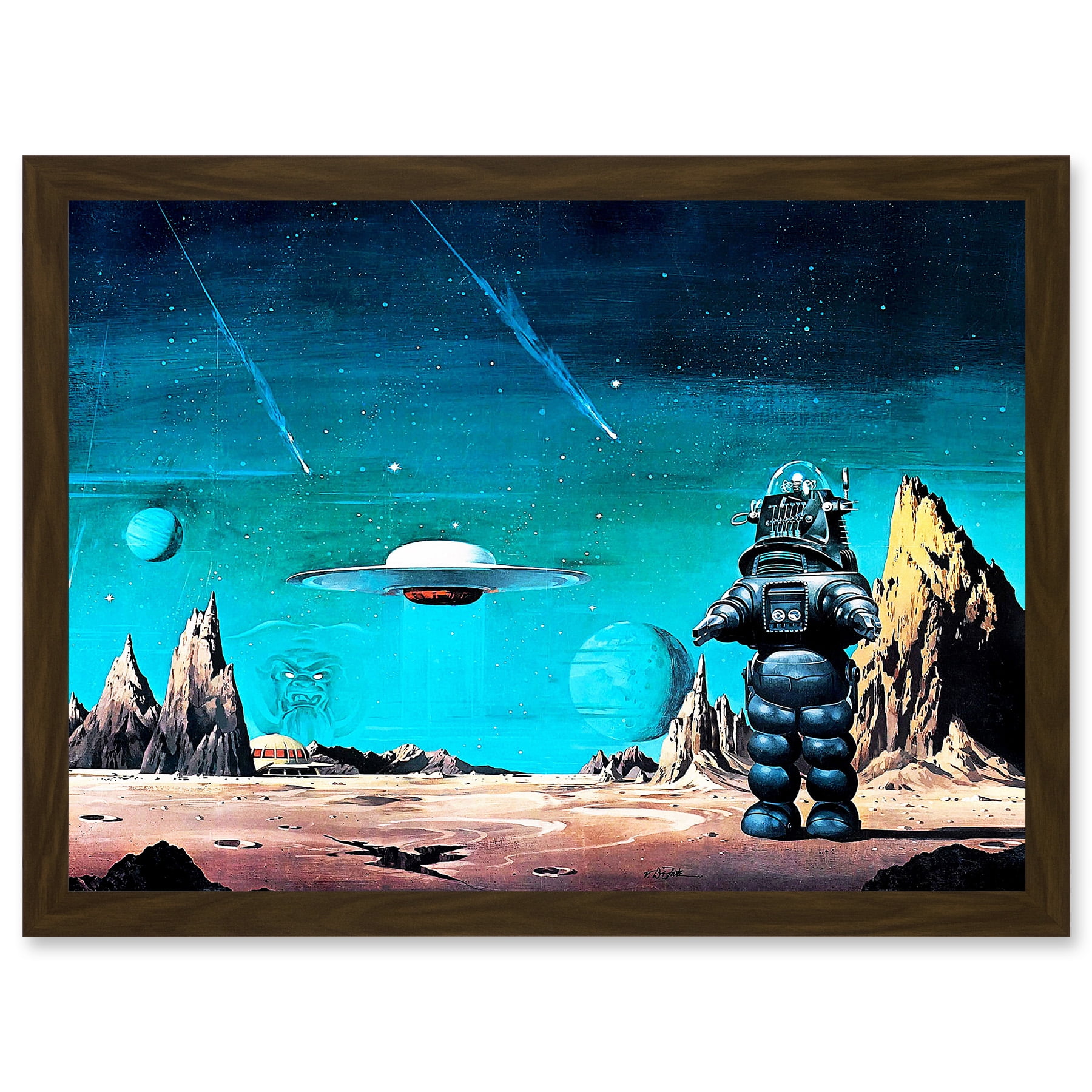 Forbidden Planet Space Stars Sci Fi USA A4 Artwork Framed Wall Art ...