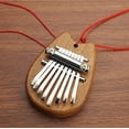 8 Key Finger Thumb Piano, Wooden Musical Instrument with Lanyard ...