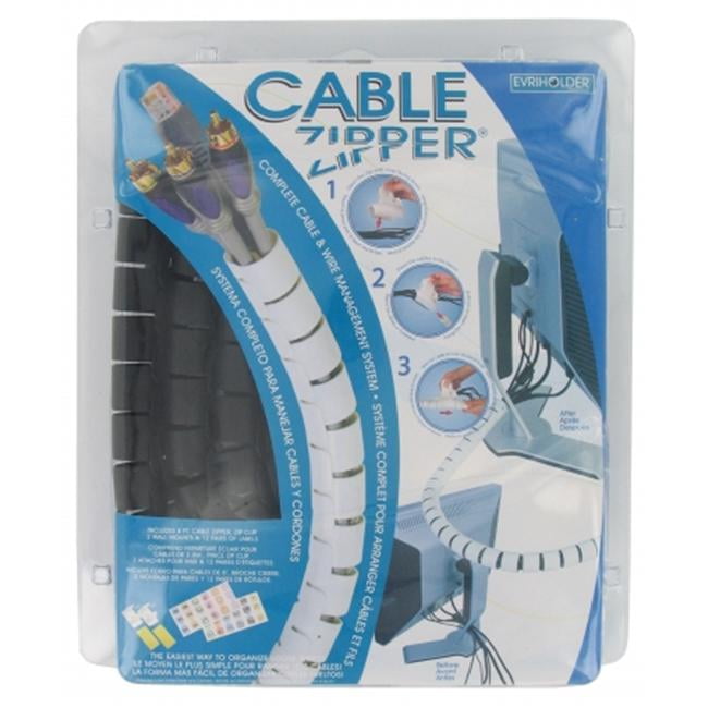 Evriholder 8ft. Cable Zipper Complete Cable & Wire Management System CZ ...