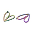 20pcs Ion Plating(IP) 304 Stainless Steel Pendants Heart Charm Rainbow ...