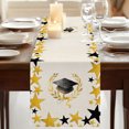 Academic Cap Diploma Burlap Cotton Table Runner 13x108 Inches Long ...