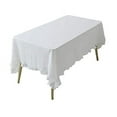 Fennco Styles French Ruffled Border Cotton Woven Tablecloth 55" W x 40 ...