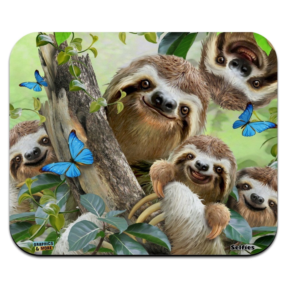 Sloth Family Selfie Low Profile Thin Mouse Pad Mousepad - Walmart.com