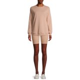 Como Blu Women's Athleisure Oversized Crewneck Top - Walmart.com