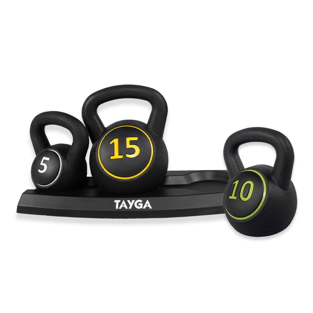Set de pesas Rusas con base. Tayga 5,10,15 Lb color negro | Bodega ...