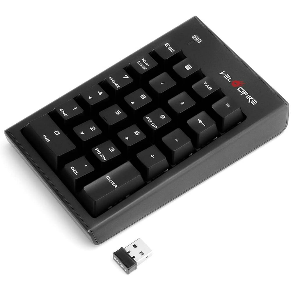 Velocifire NK01 Wireless Mechanical Number Pad, External Numeric Keypad ...
