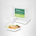 Compostable Clamshell Food Containers 8x8 Inch 50-Pack Biodegradable ...