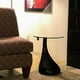 TearDrop Side Table Black Color With 18" Inch Round Glass Top - Walmart.com