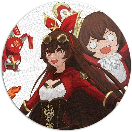 Genshin Impact Keqing 1000 Piece Circular Puzzle Brain Intelligence Challenge 26.5"x26.5" Great ...