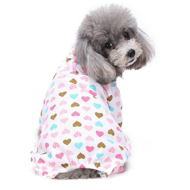 Female/Male Pet Dog Pajamas 4 Legged Dog pjs Jumpsuit Soft Cotton Dog ...