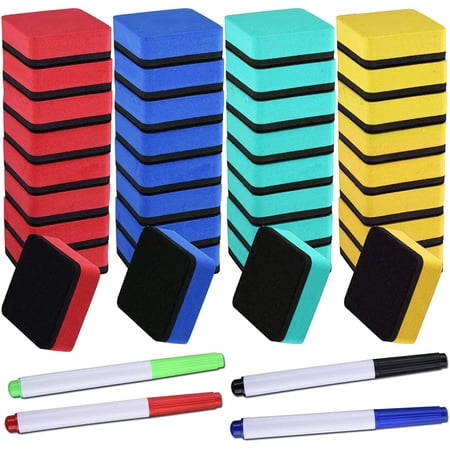 36 Packs Colorful Whiteboard Eraser Dry Erase Erasers (1.97 x 1.97 ...