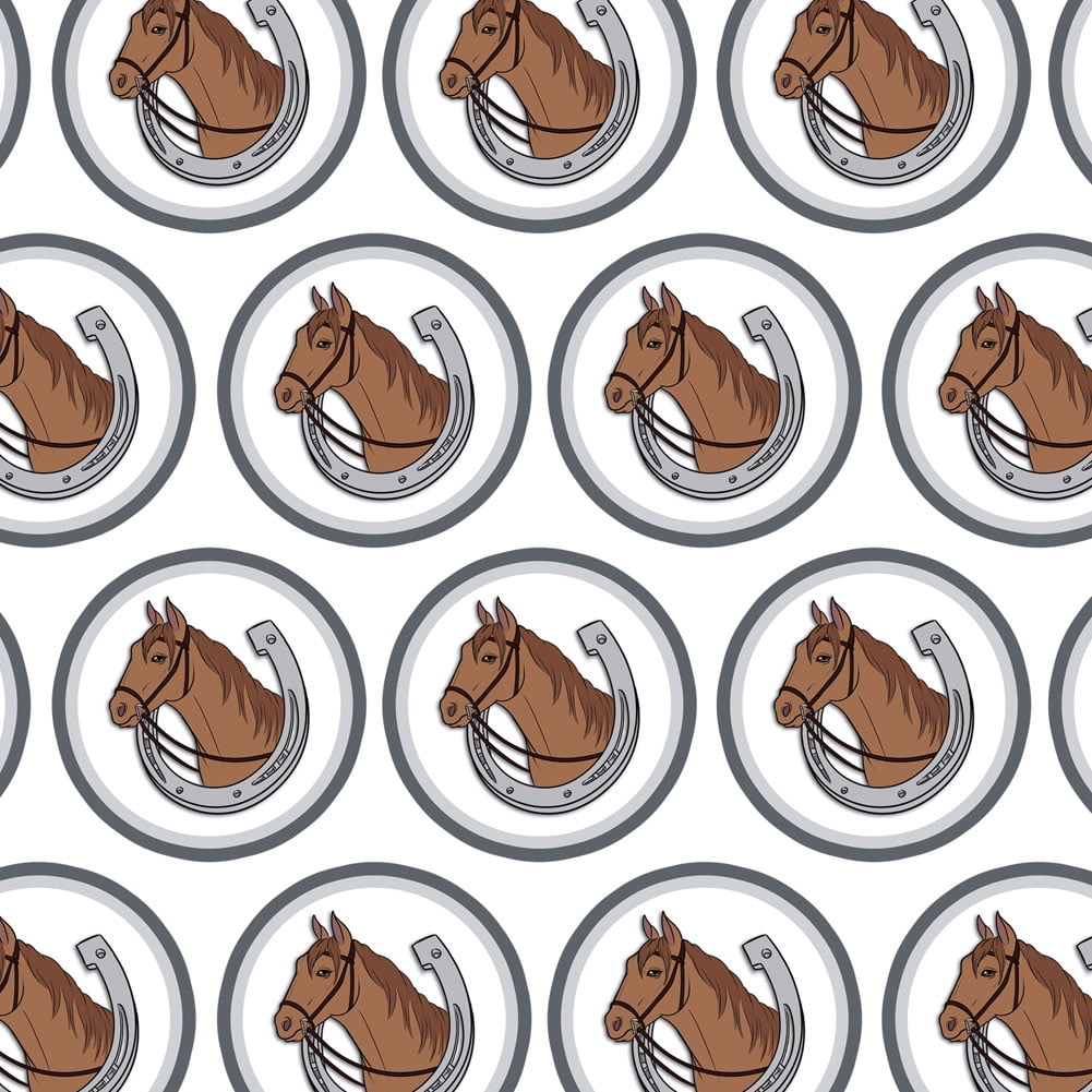Brown Horse in Horseshoe Premium Gift Wrap Wrapping Paper Roll ...