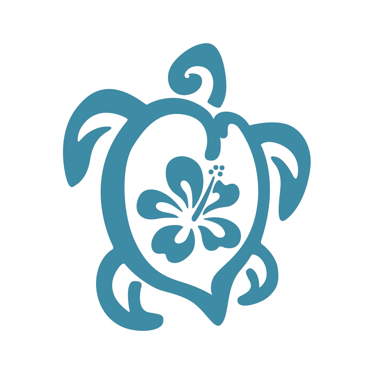 Hibiscus Turtle Sticker Decal Die Cut - Self Adhesive Vinyl ...
