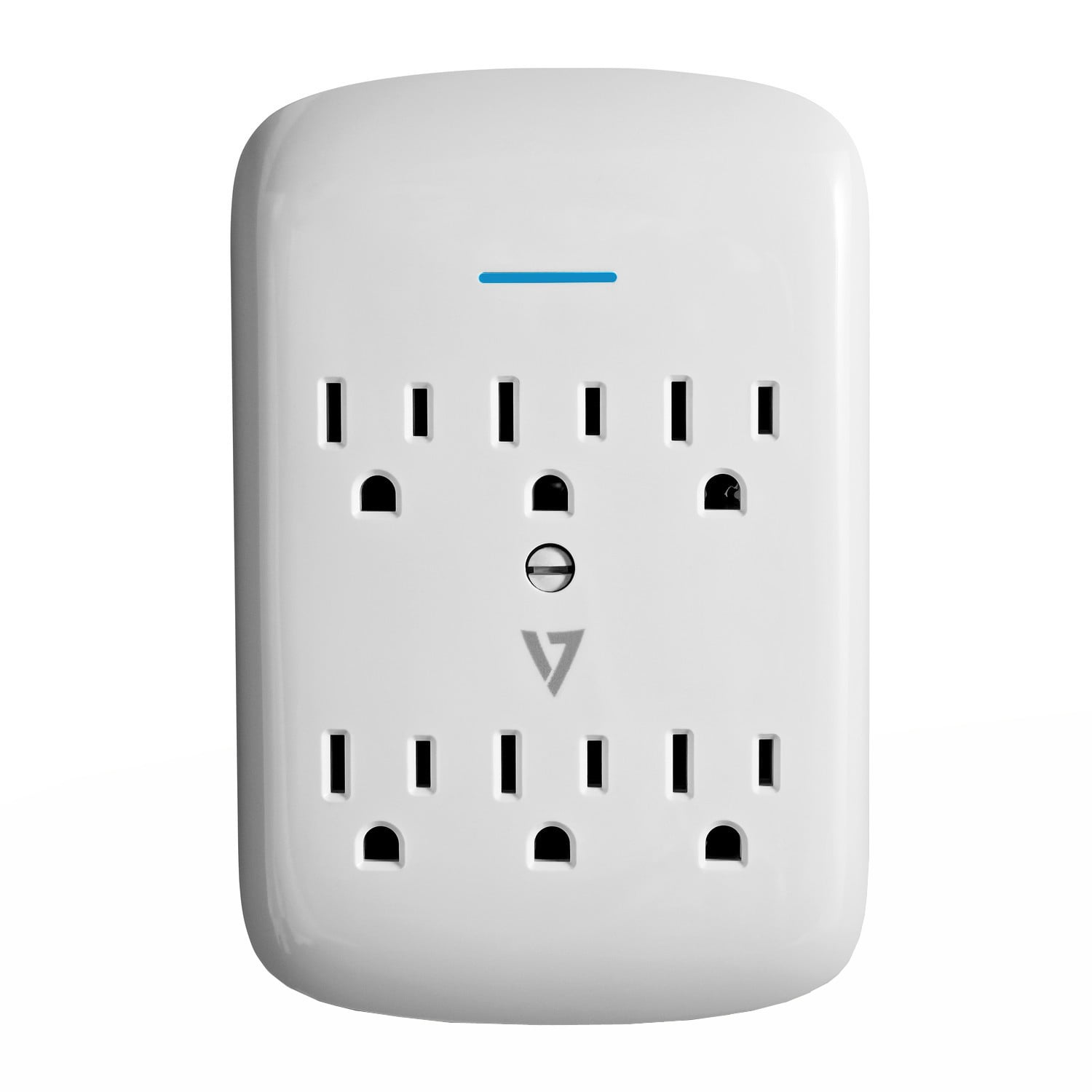 V7 6-Outlet Wall Trap Surge Protector, White - Walmart.com