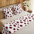 Bed Runner for Cal King Size Bed, Cartoon Ladybug 3 Pcs Bedding Runner ...