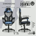 Gamer Gear Gaming Office Chair with Extendable Leg Rest, Blue/Black ...