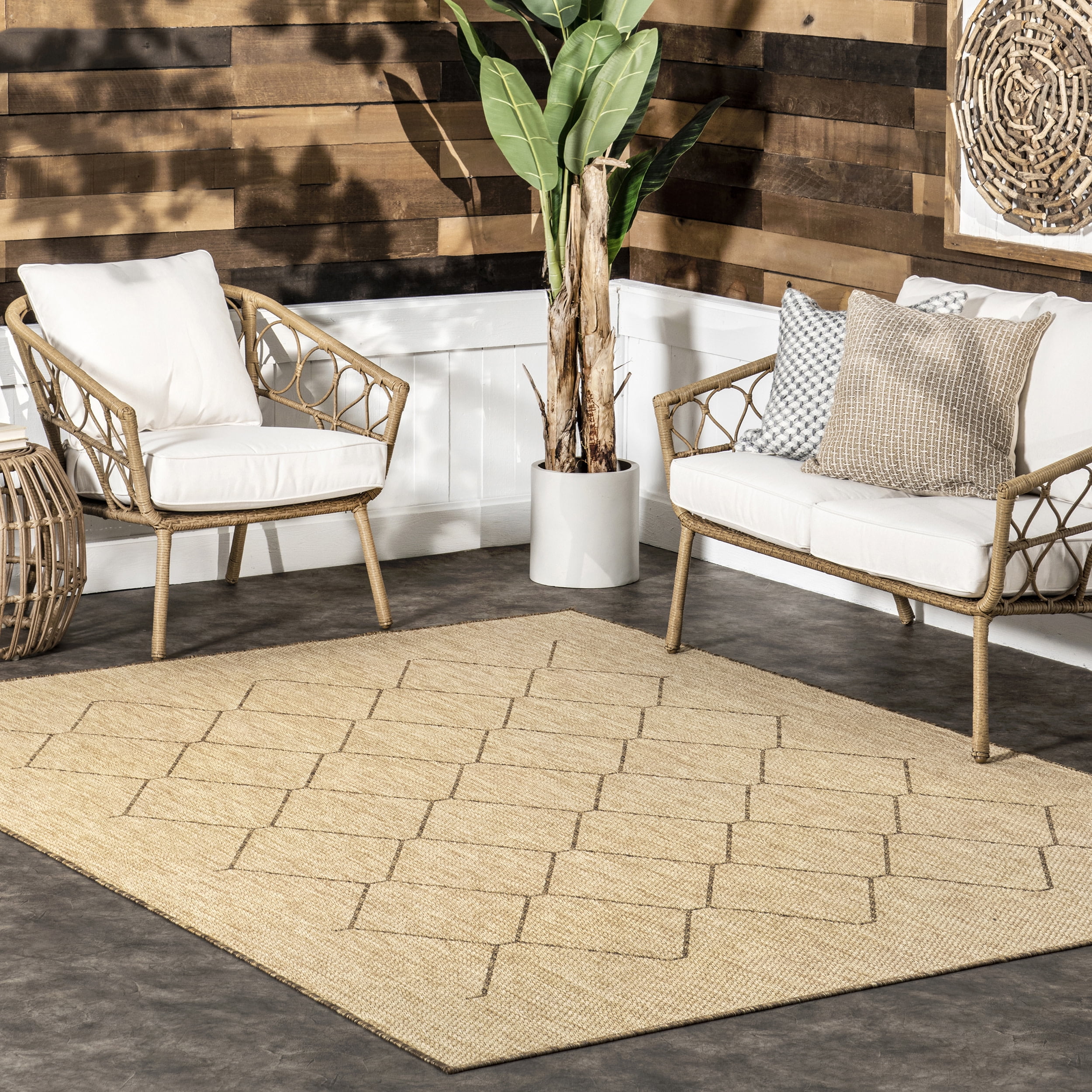 nuLOOM Jae Moroccan Indoor/Outdoor Area Rug, 3' 6" x 5', Natural ...
