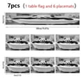 7 Piece Linen Table Runner and Placemats Set, Monochrome Panda Bubble ...