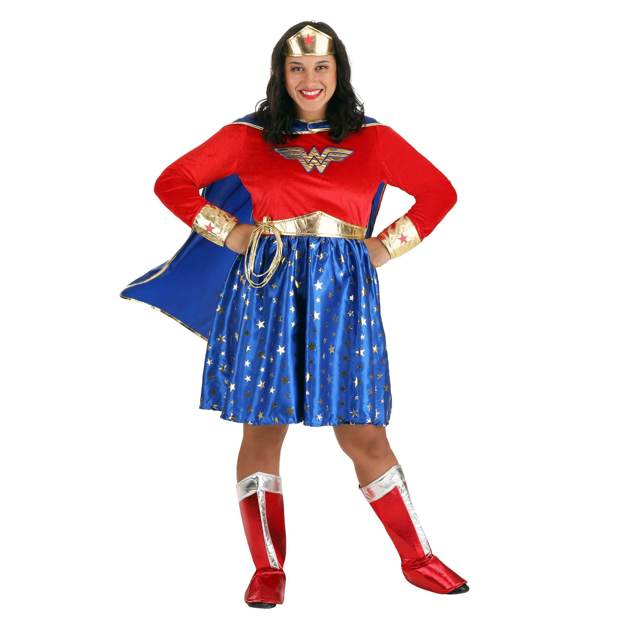 Click here for Fun Costumes Wonder Woman Plus Size Long-Sleeved D... prices