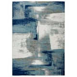 Luxe Weavers 8x10 Abstract Brushstrokes Light Blue Area Rug, Soft ...
