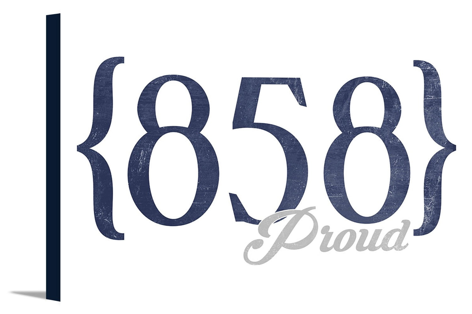 San Diego, California - 858 Area Code (Blue) - Lantern Press Artwork ...
