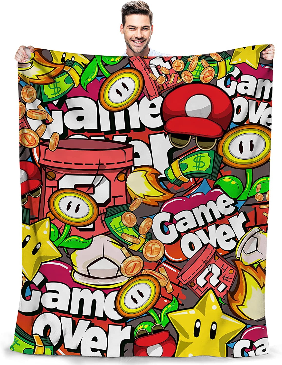 Gamer Throw Blankets Gaming Blanket for Boys Video Gamer Blanket Funny ...