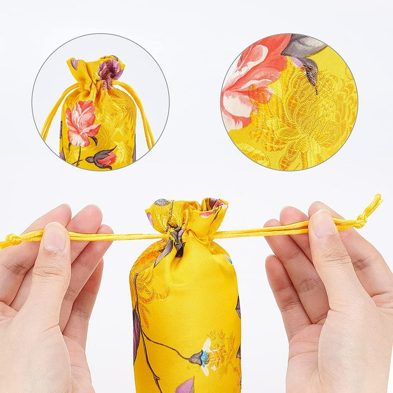 14 Color Silk Brocade Pouches 3x8.6 Inch Drawstring Gift 14 Color Silk Brocade Pouches 3x8.6 Inch Drawstring Gift