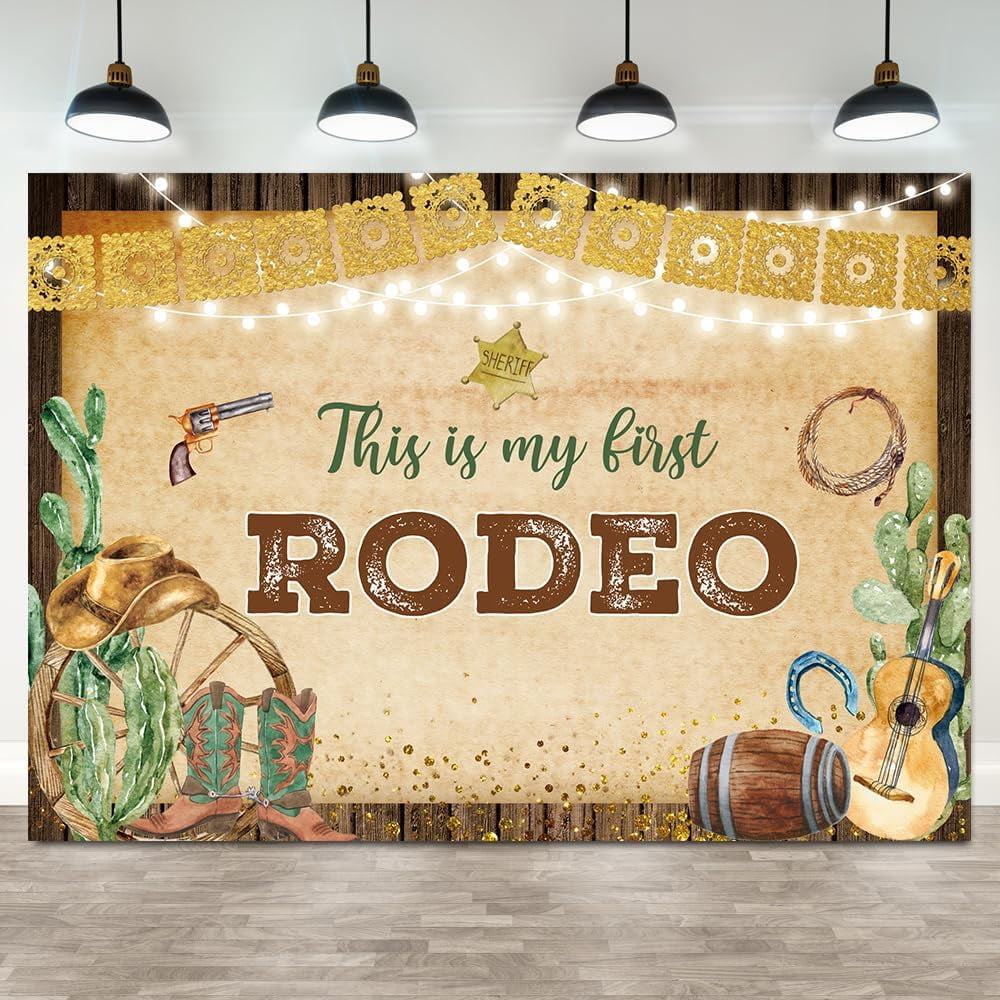 7×5ft This is My First Rodeo Backdrop Western Cowboy 1st Birthday ...