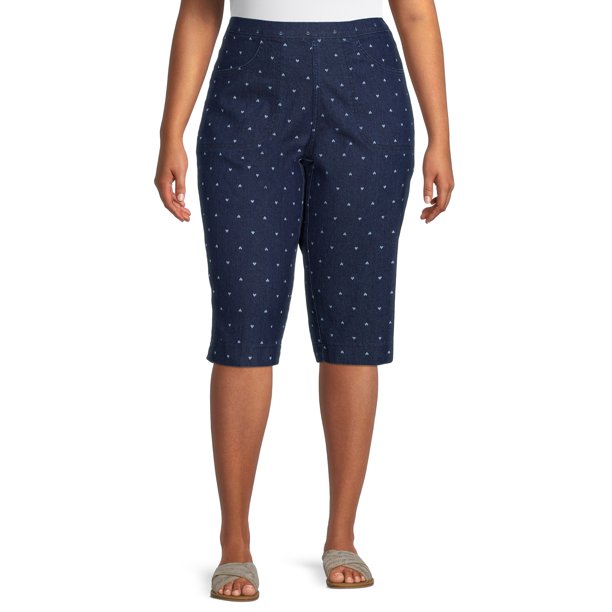 Just My Size Women's Plus Size Pull On 2 Pocket Stretch Capri - Walmart.com