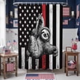 American Flags Lazy Shower Curtain for Bathroom, Vintage Black White ...