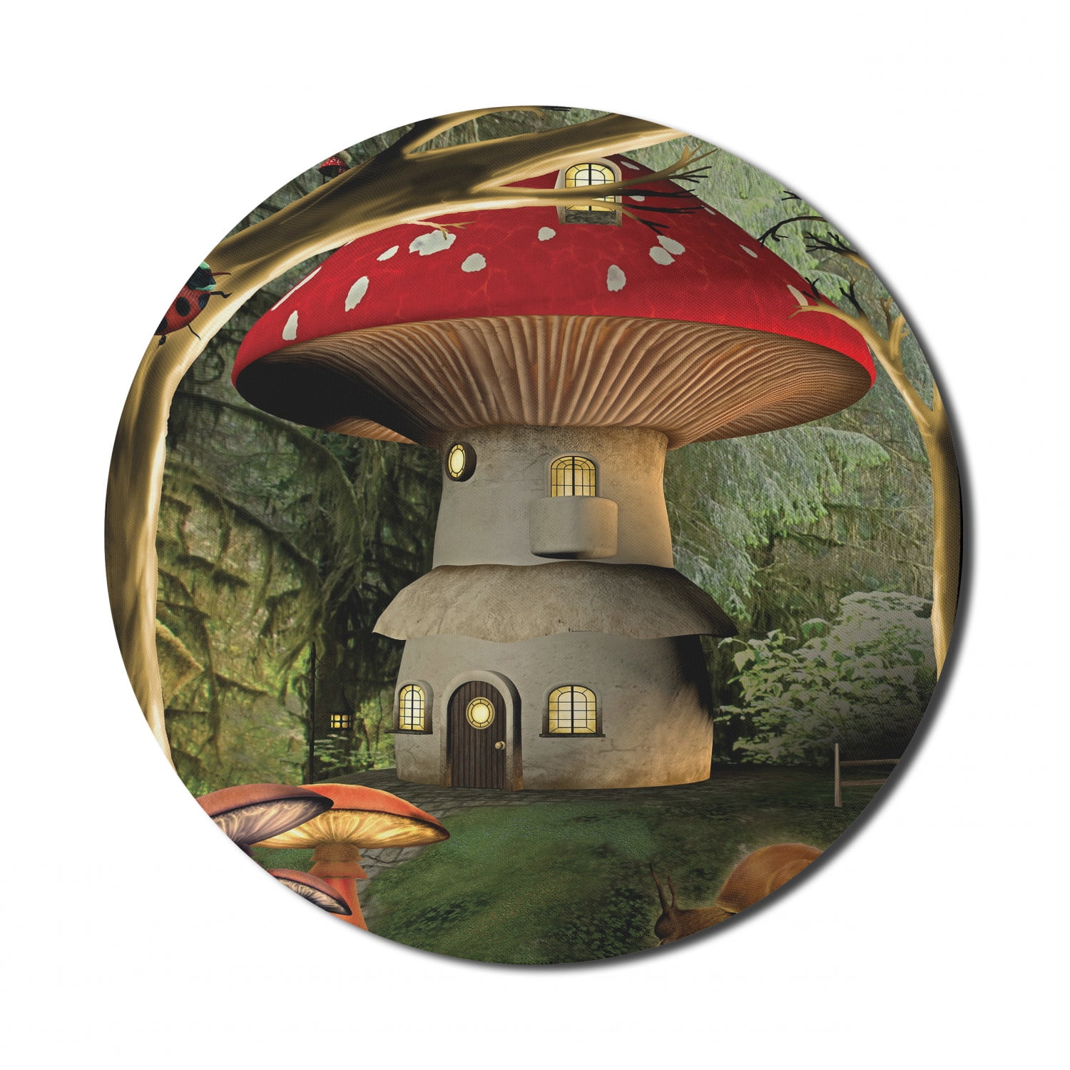 Mushroom Mouse Pad for Computers, Shroom House in Enchanted Forest ...