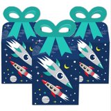 Big Dot of Happiness Blast Off to Outer Space - Square Favor Gift Boxes ...