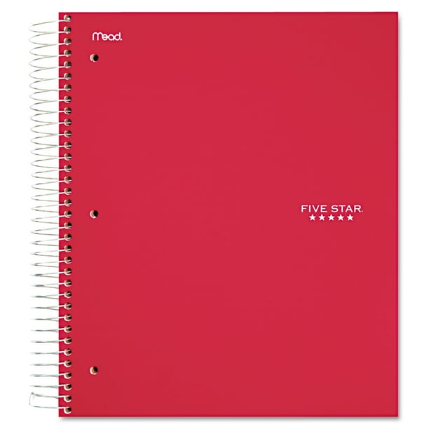 Five Star Spiral Notebook, 5 Subject, College Ruled, 200 Sheets, 11 x 8 ...