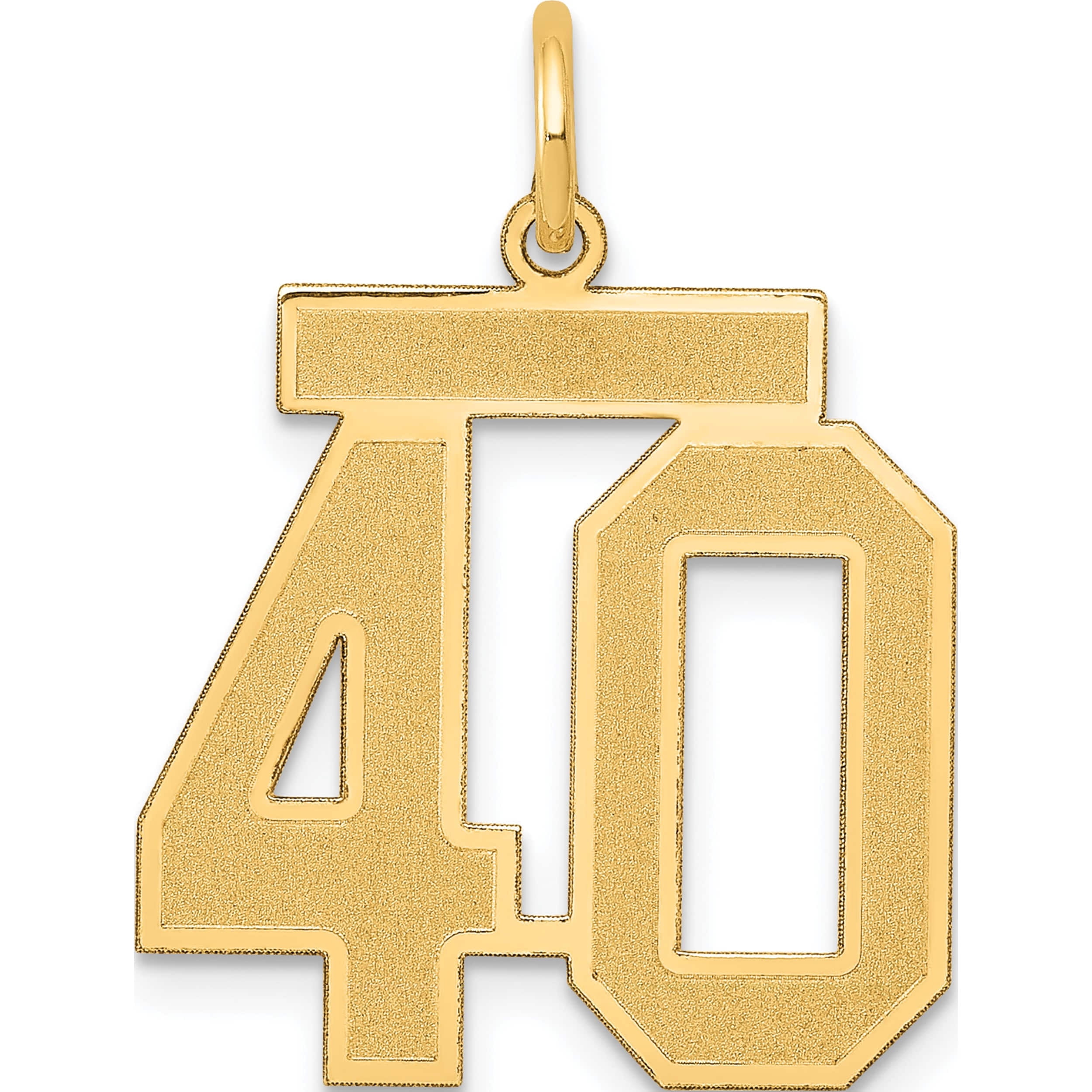 14K Yellow Gold Medium Satin Number 40 Charm Made In United States ...