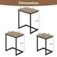 Gymax 3 Pcs Nesting Coffee End Table Set Stacking Side Nightstand ...