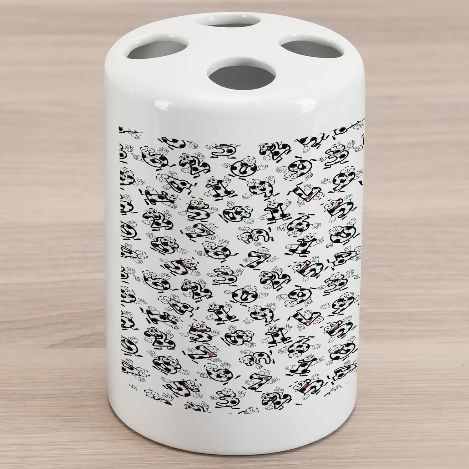 Soccer Ceramic Toothbrush Holder, Cartoon Funny Football Numbers ...