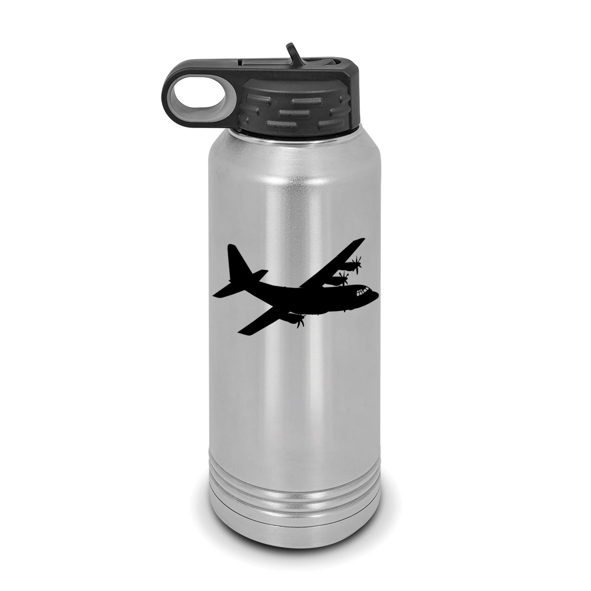 C-130 Hercules Water Bottle 32 oz - Laser Engraved w/ Flip Top ...
